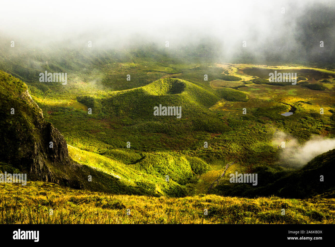 Clouds inside Faial caldera. Azores, Portugal Stock Photo - Alamy