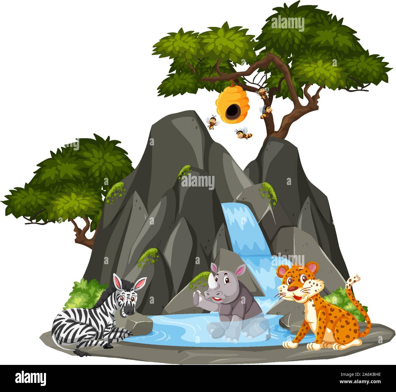 Tiger rock water Stock Vector Images - Alamy