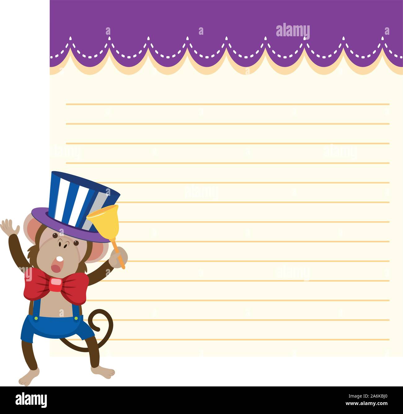 Frame design template with monkey holding trophy illustration Stock ...
