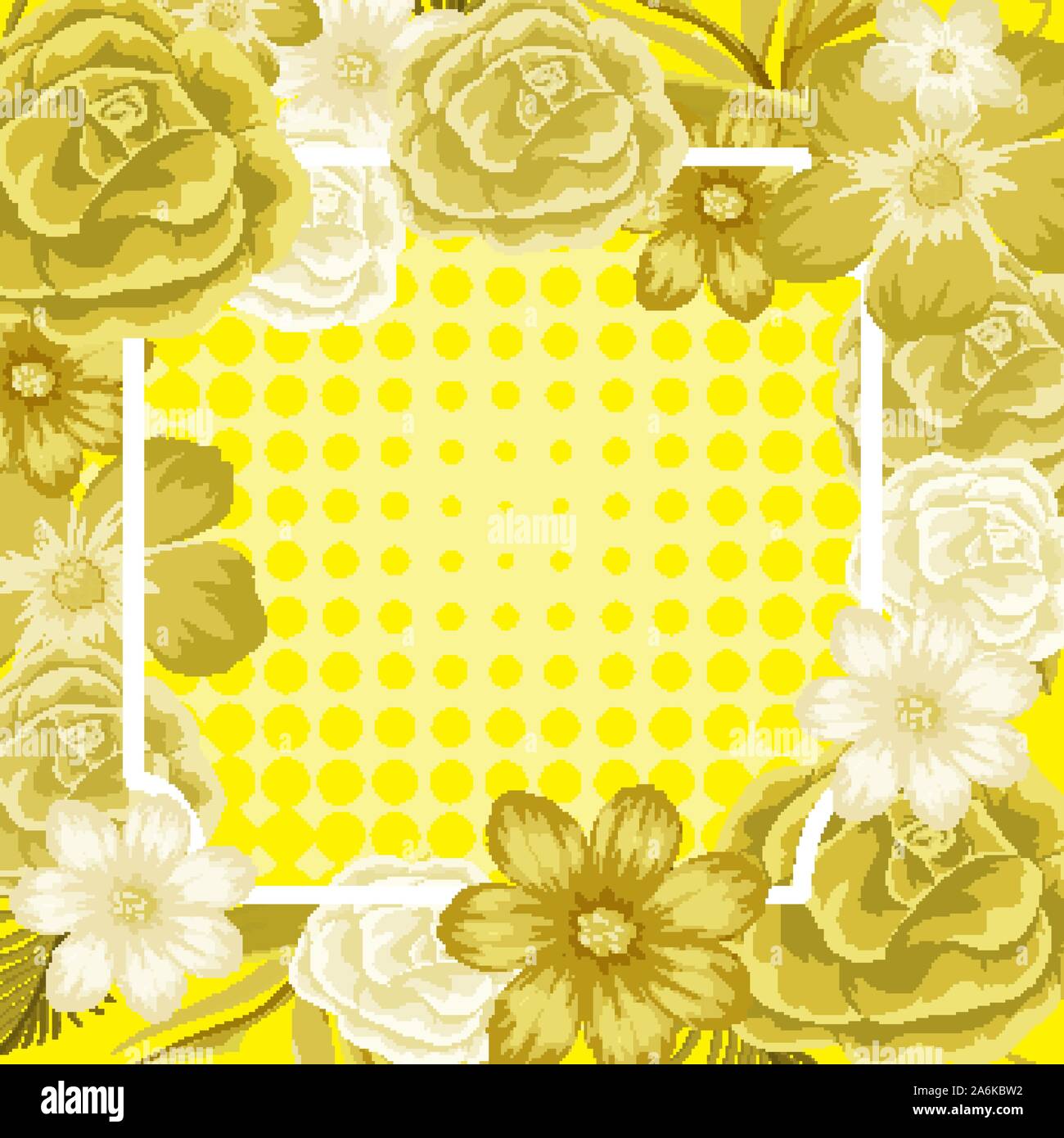Frame template design with yellow flowers illustration Stock Vector ...