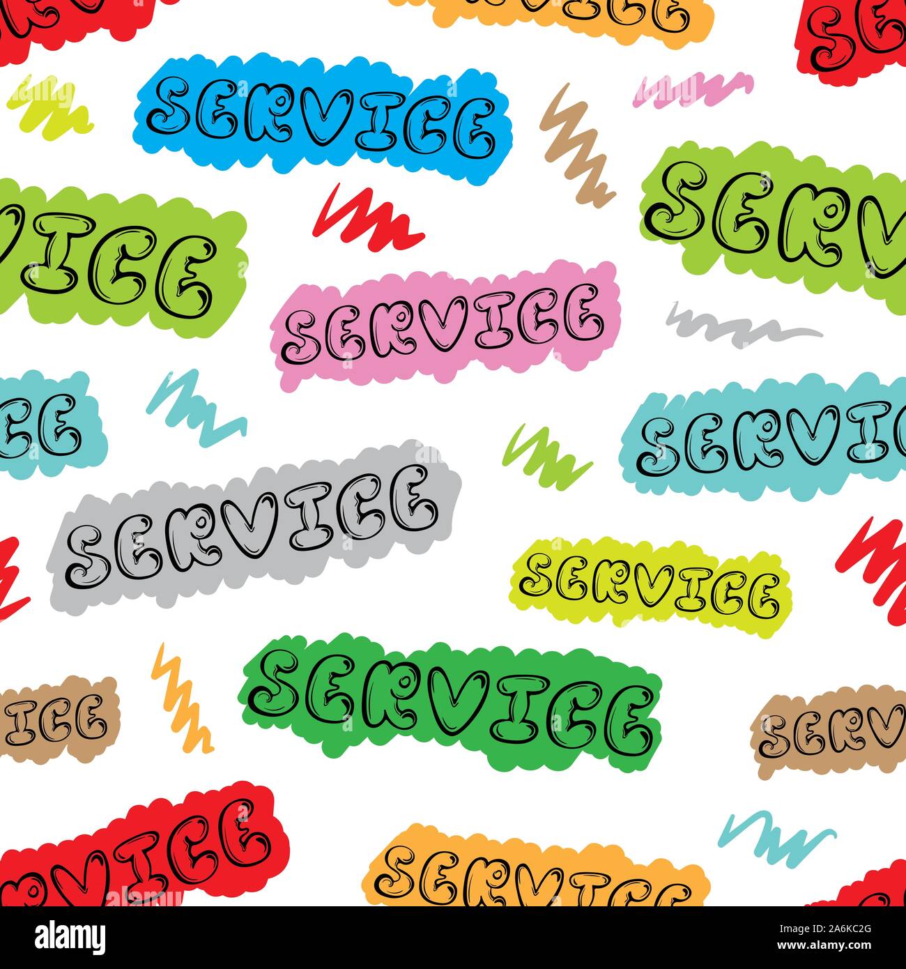 Seamless texture with colored contour inscriptions service Stock Vector ...