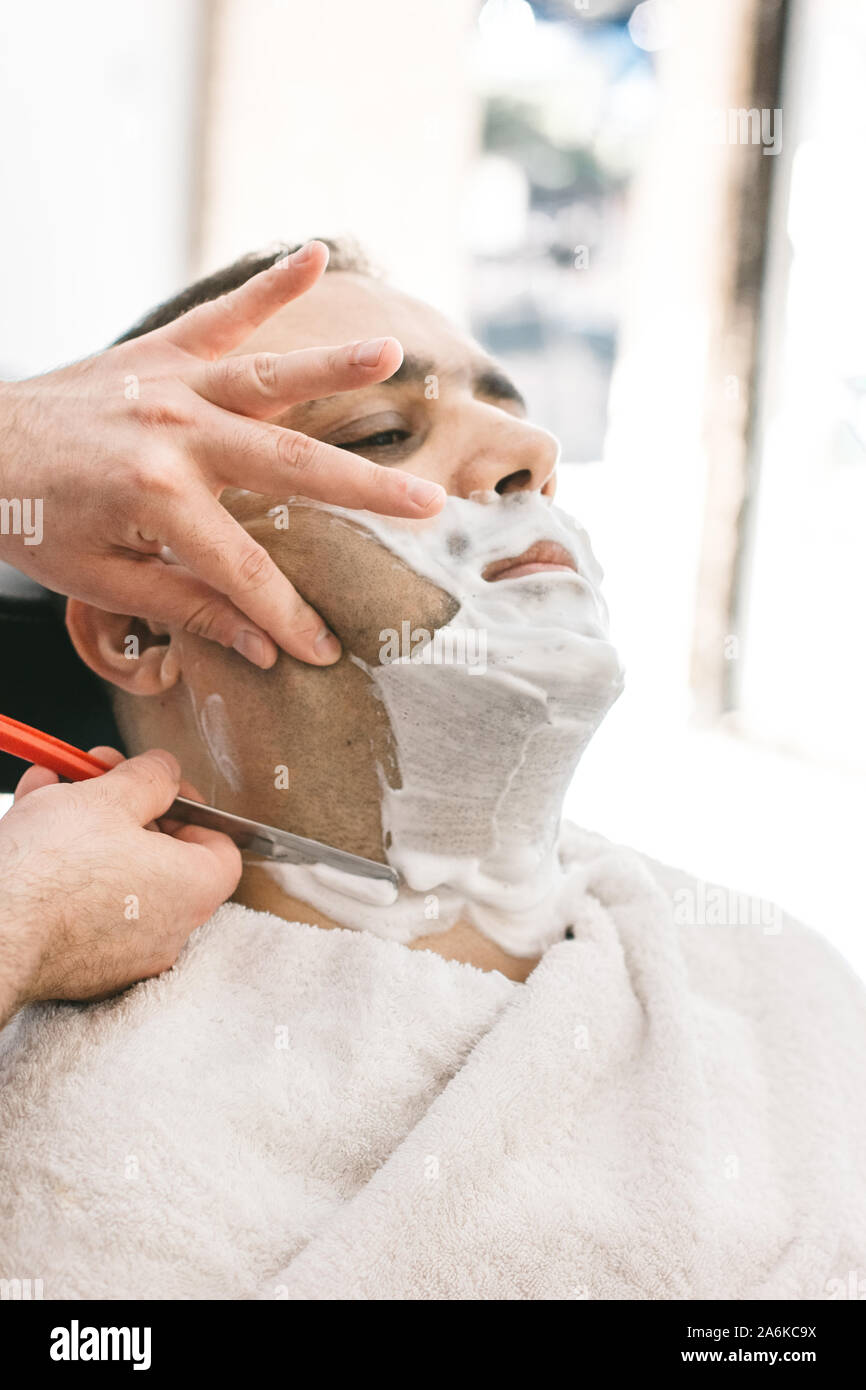 Retro Shaving Foam In Barber High Resolution Stock Photography and ...