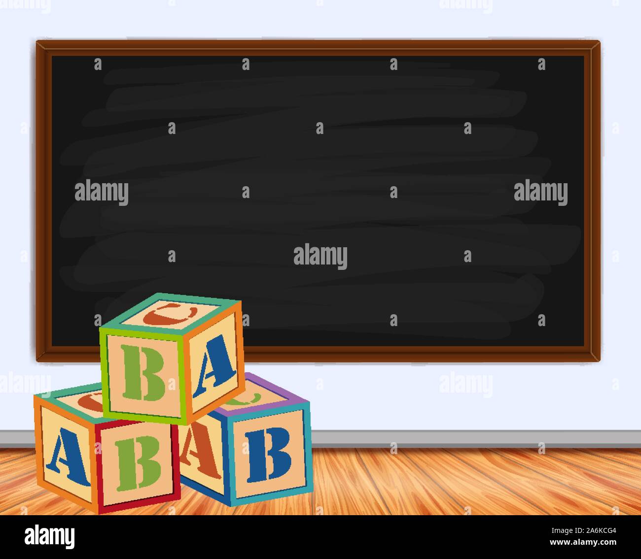 Frame design with board and blocks illustration Stock Vector Image ...