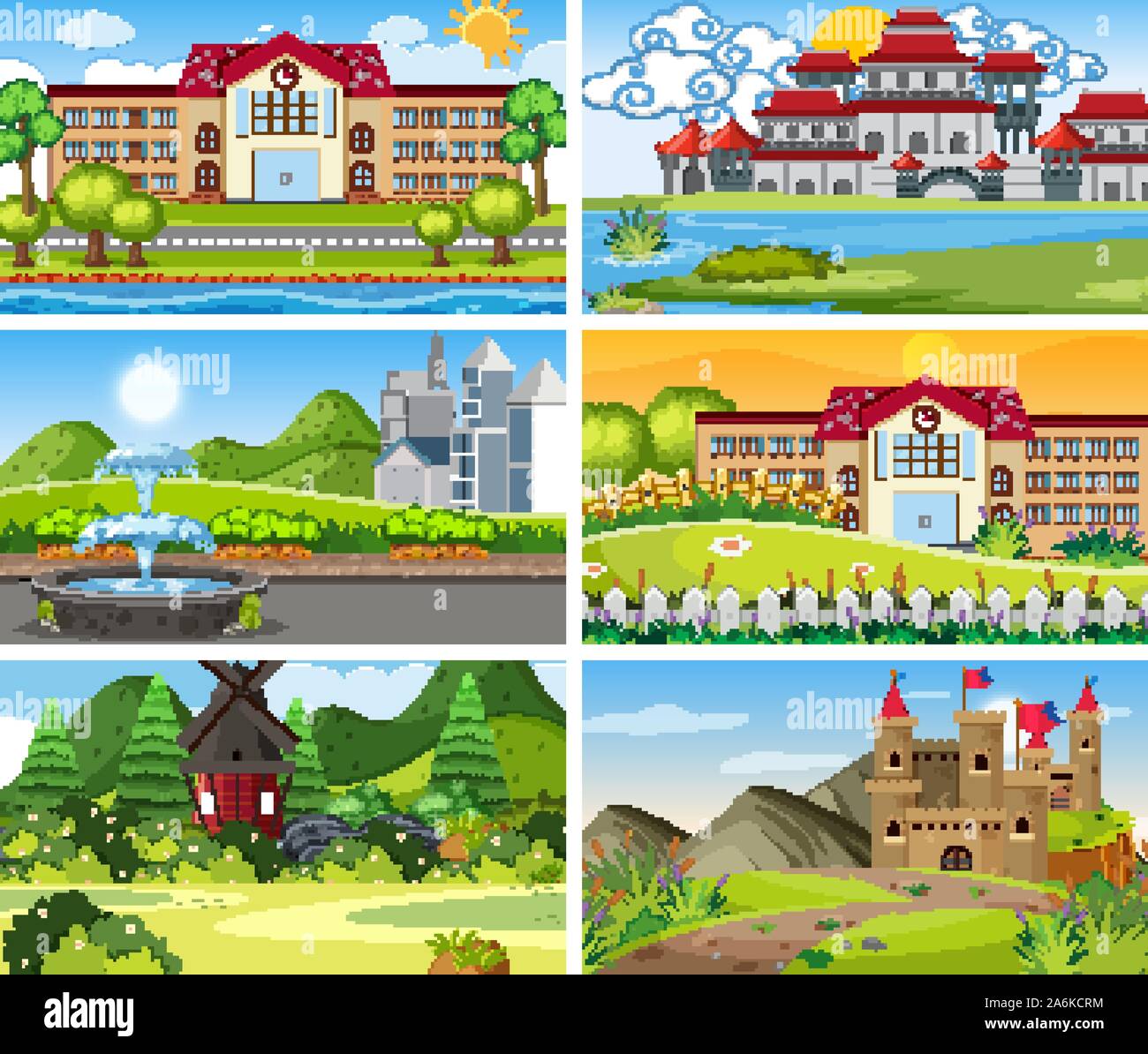 Building a outdoor school Stock Vector Images - Alamy