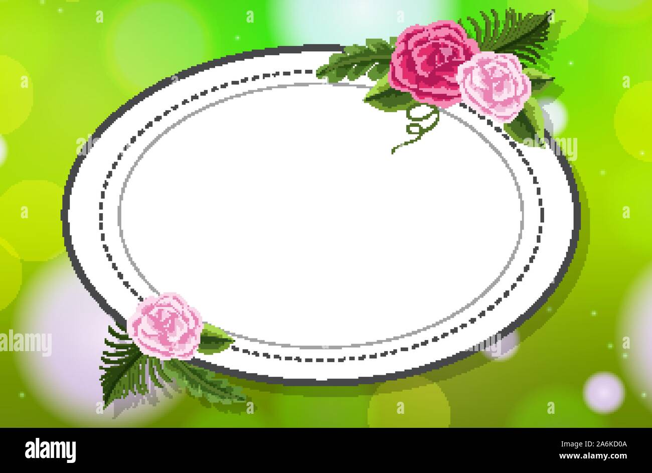 Frame template design with roses illustration Stock Vector Image & Art ...