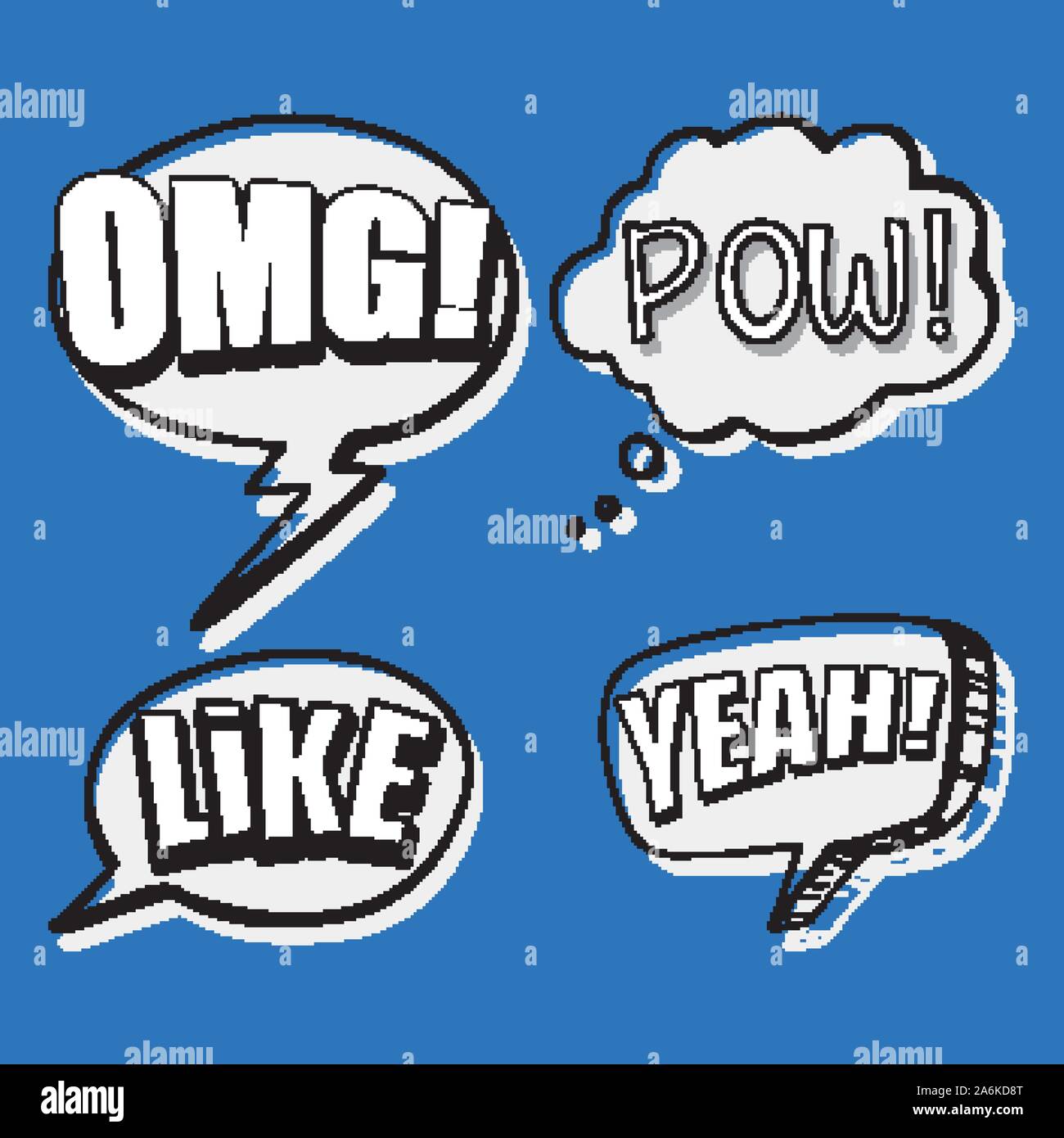Expression words design for four expressions illustration Stock Vector ...