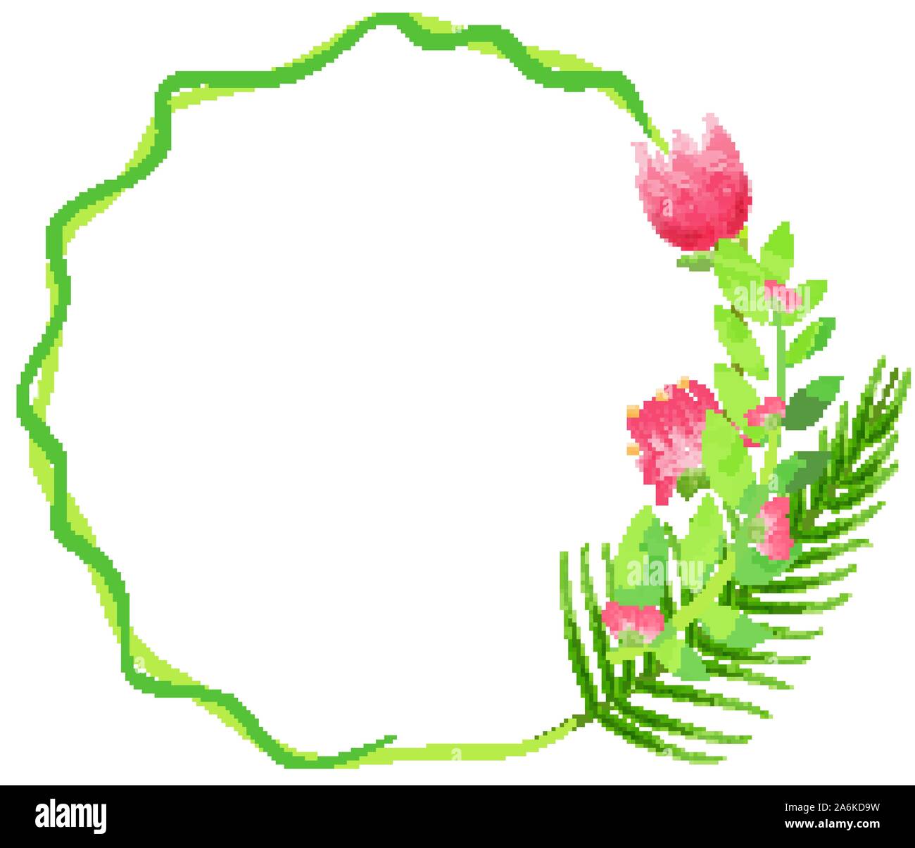 Frame design with flowers and leaves illustration Stock Vector Image ...