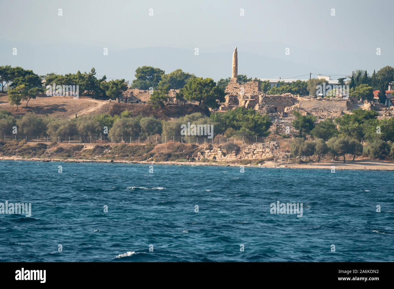 overview of the city of Egina on Aegina Island in Greece Stock Photo ...