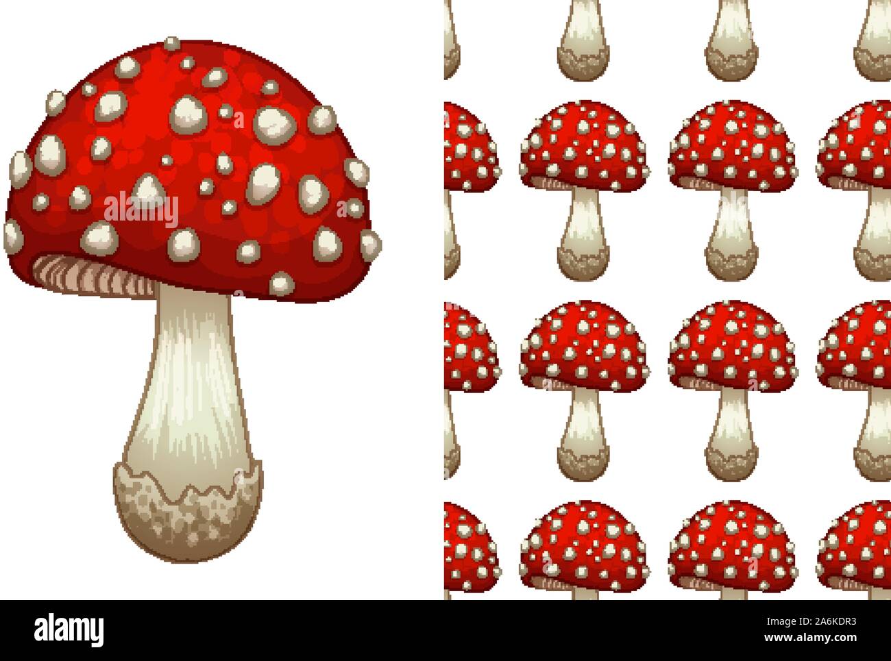 A seamless pattern of a toadstool on white illustration Stock Vector ...