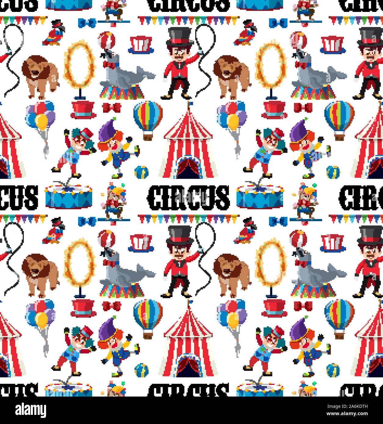 Seamless background design with circus theme illustration Stock Vector ...