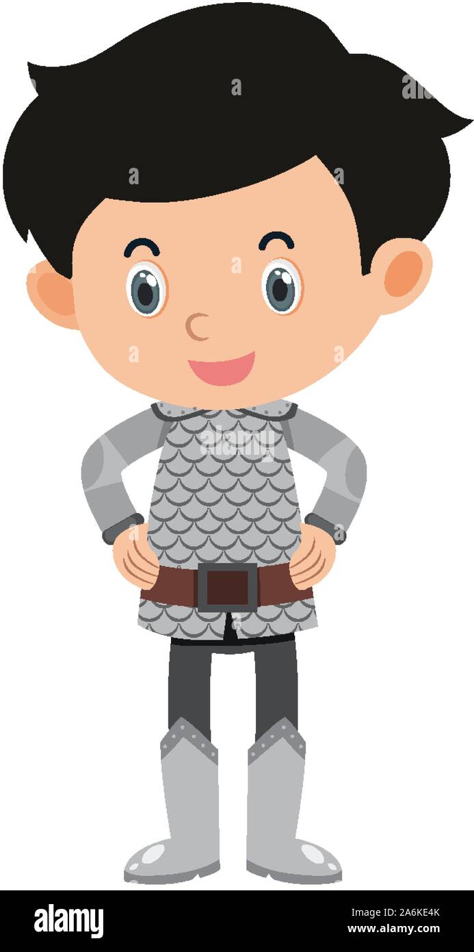 Single character of knight on white background illustration Stock ...