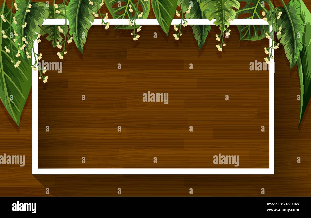 Frame template design with wooden board illustration Stock Vector Image ...