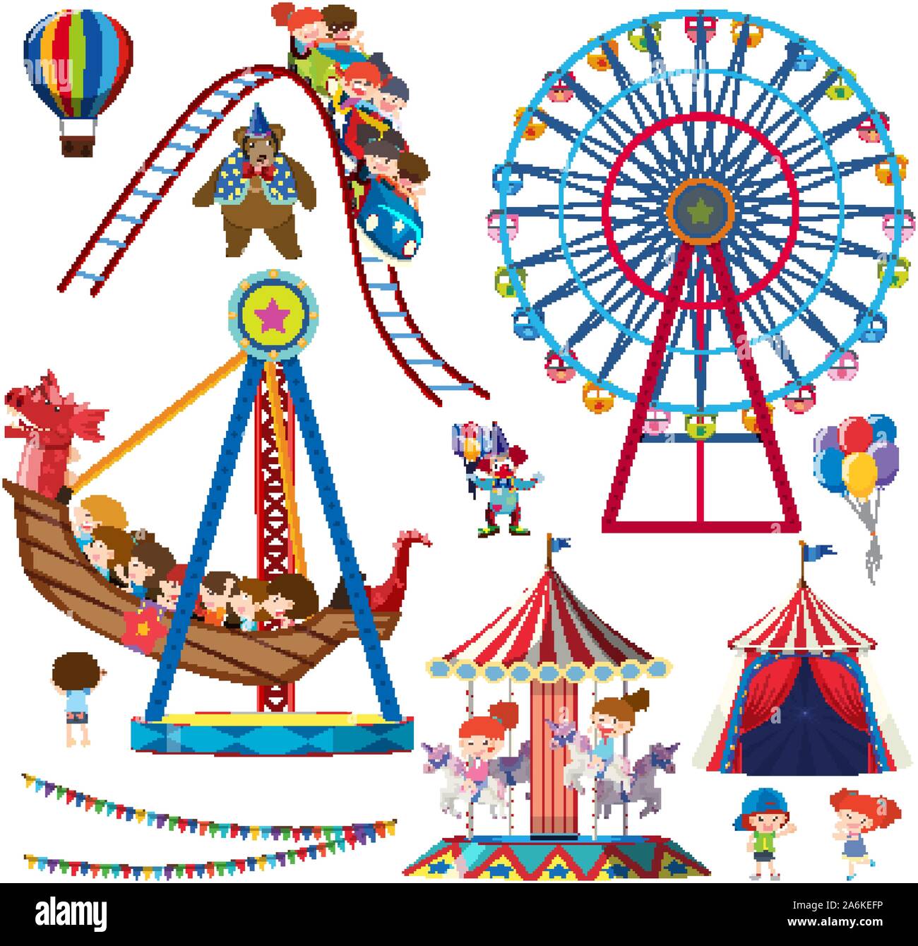 Set of isolated objects theme circus illustration Stock Vector Image ...