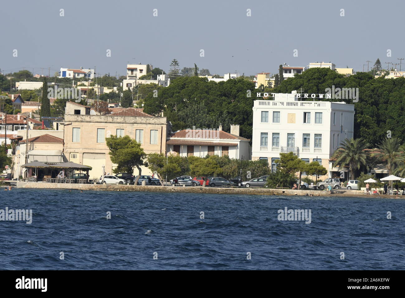 overview of the city of Egina on Aegina Island in Greece Stock Photo ...