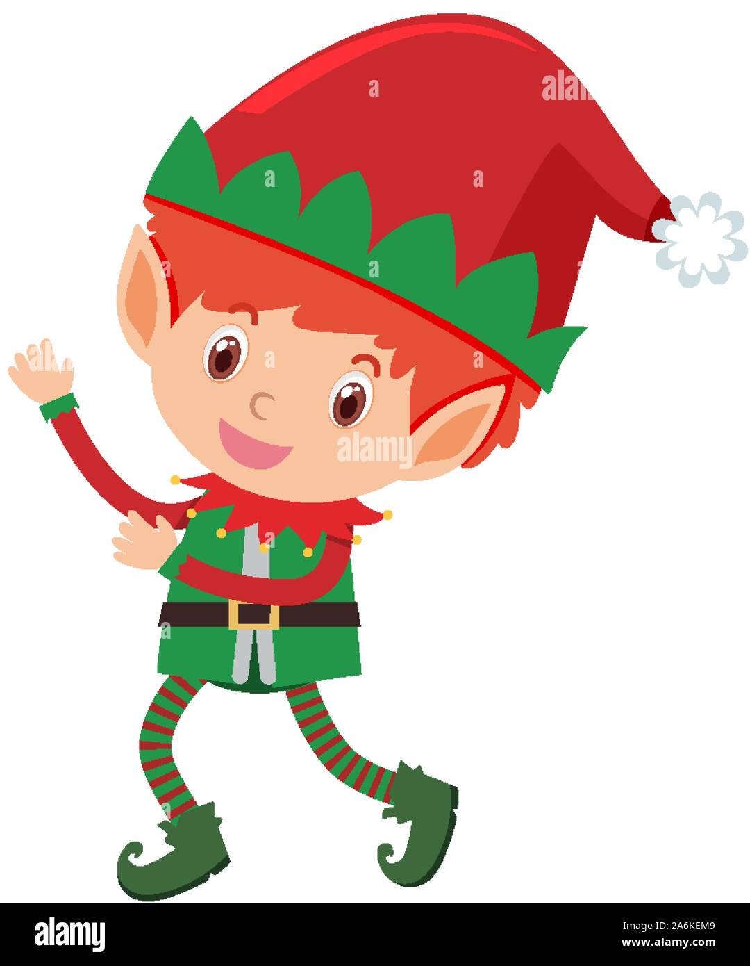 Single character of christmas elf on white background illustration ...