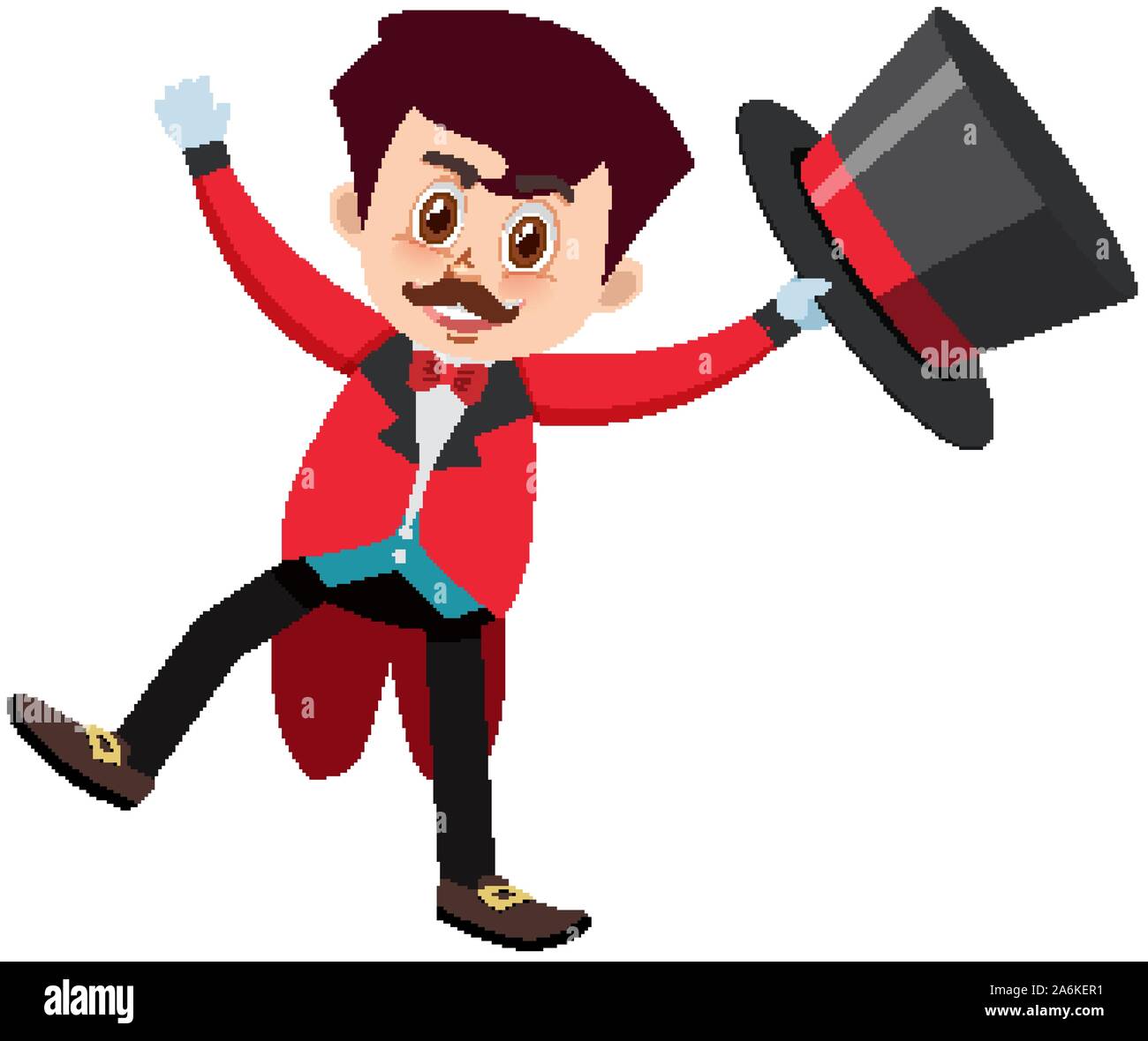 Single character of ring master on white background illustration Stock ...