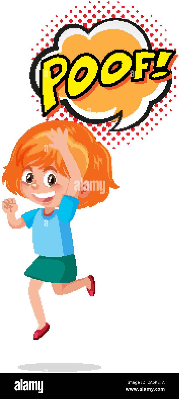 Girl with expression word poof illustration Stock Vector Image & Art ...