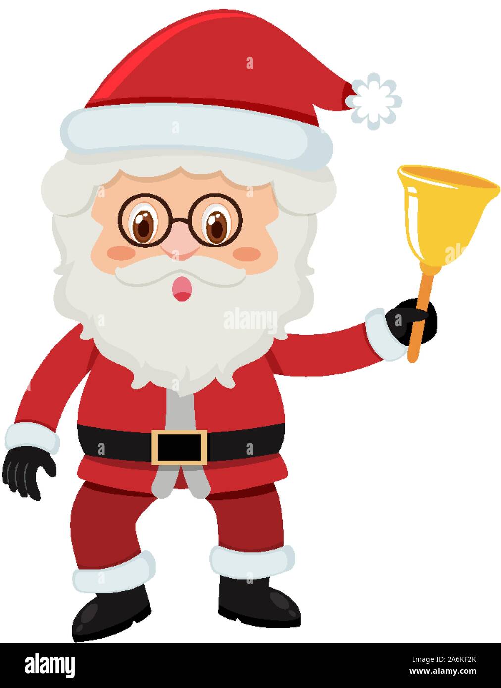 Single character of Santa on white background illustration Stock Vector ...