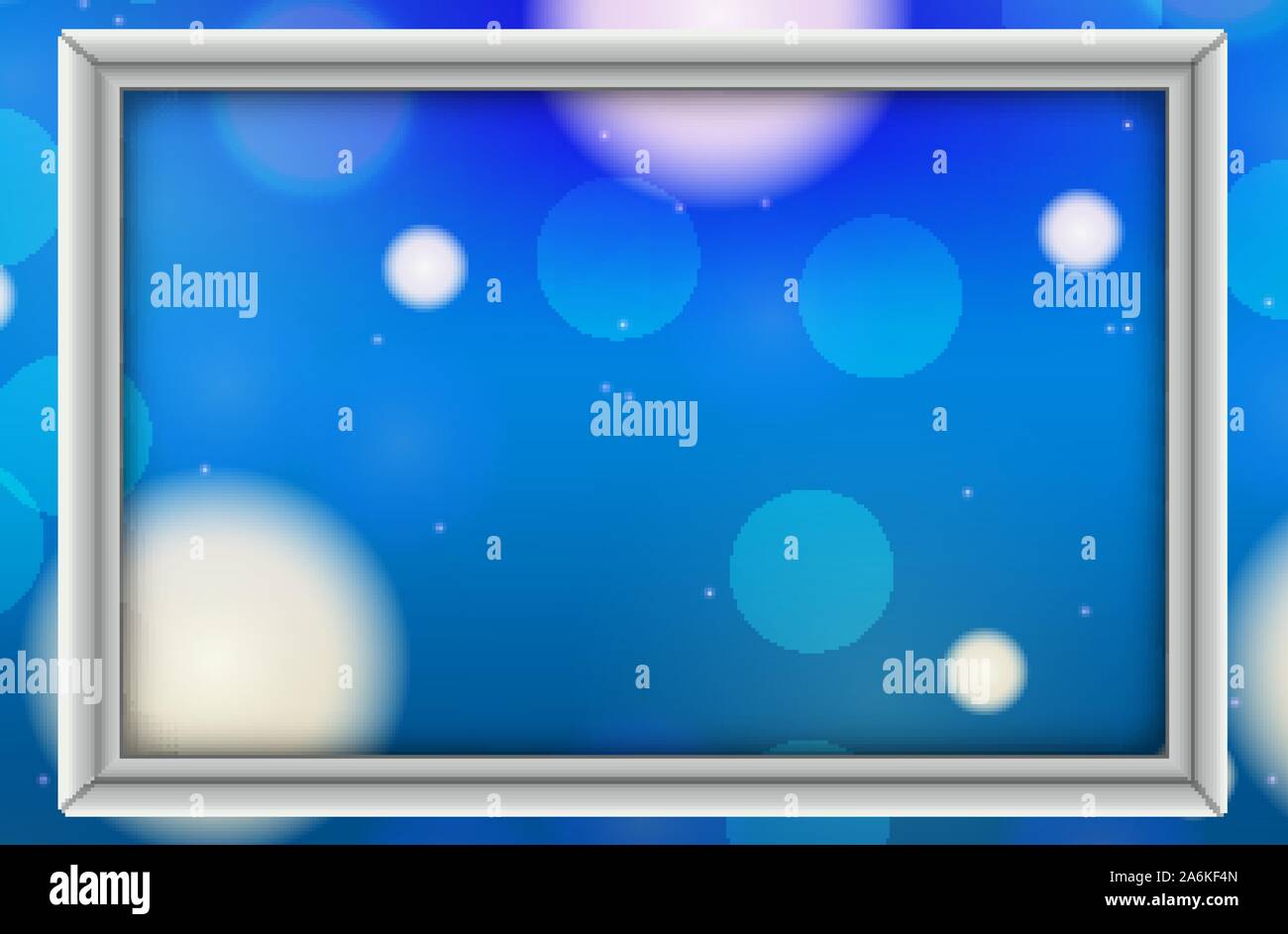 Frame template design with light on blue background illustration Stock ...