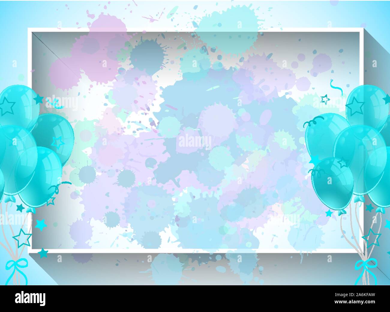 Frame design with blue balloons illustration Stock Vector Image & Art ...