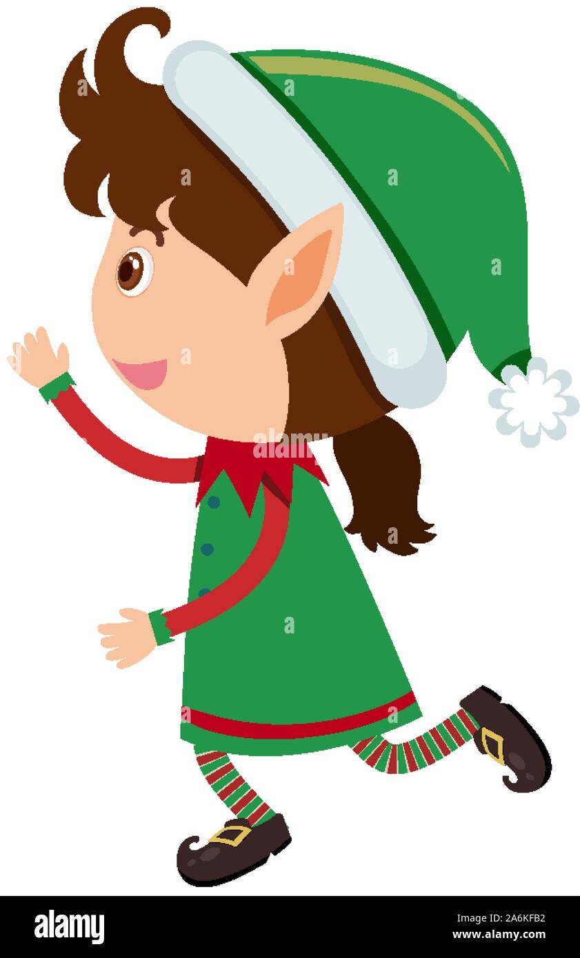 Single character of elf on white background illustration Stock Vector ...