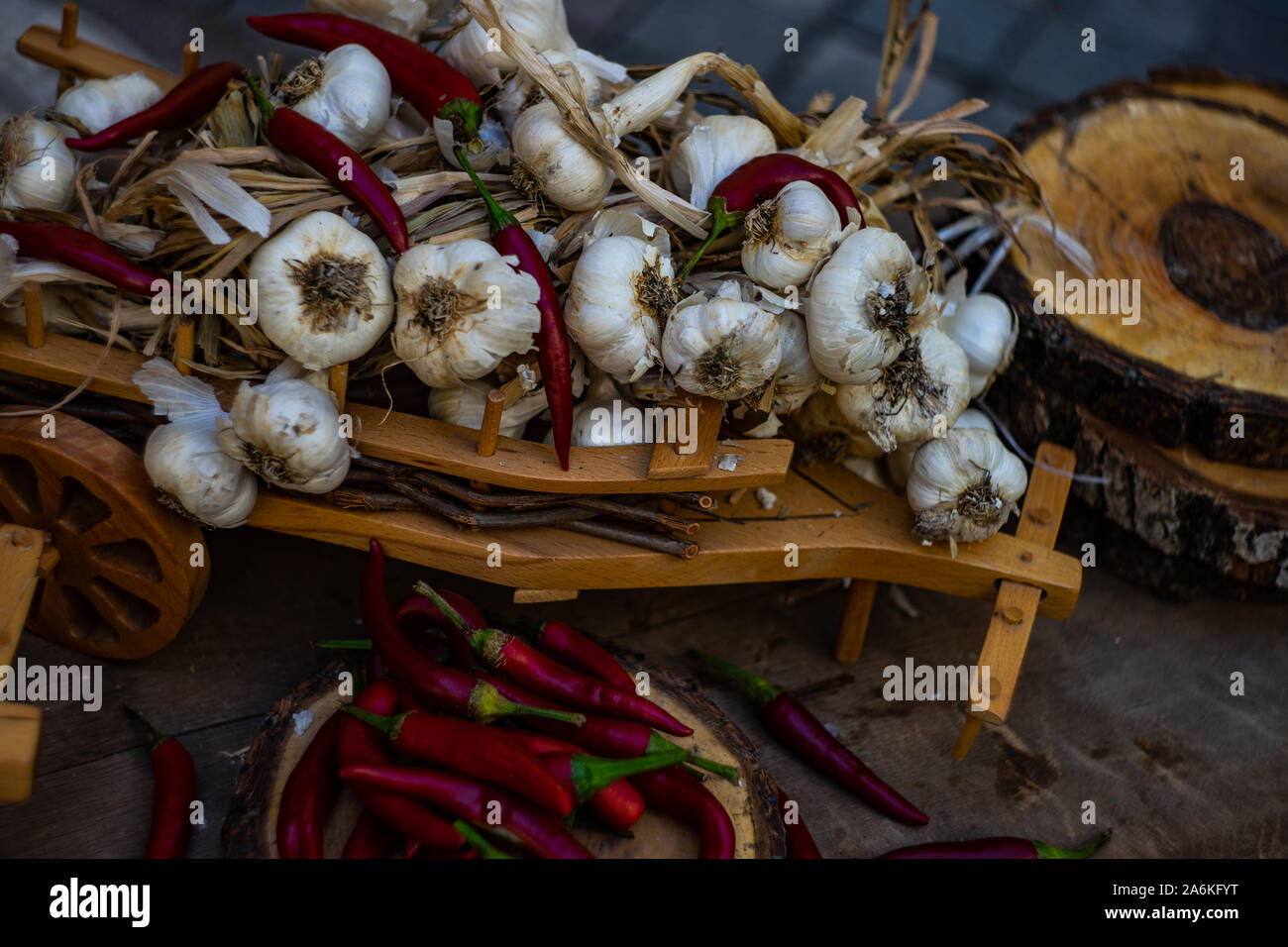Autumnal fruits and vegetables at the harvest holiday during ...