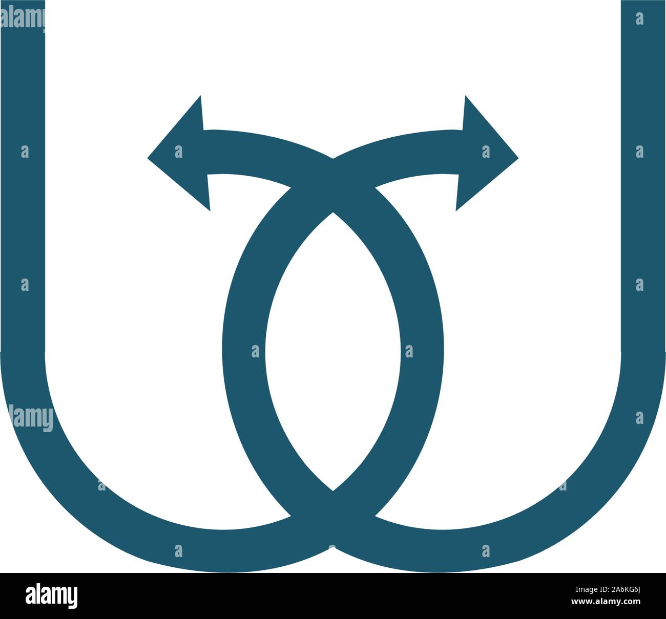 Two connected circle opposite arrows. Stock Vector illustration ...