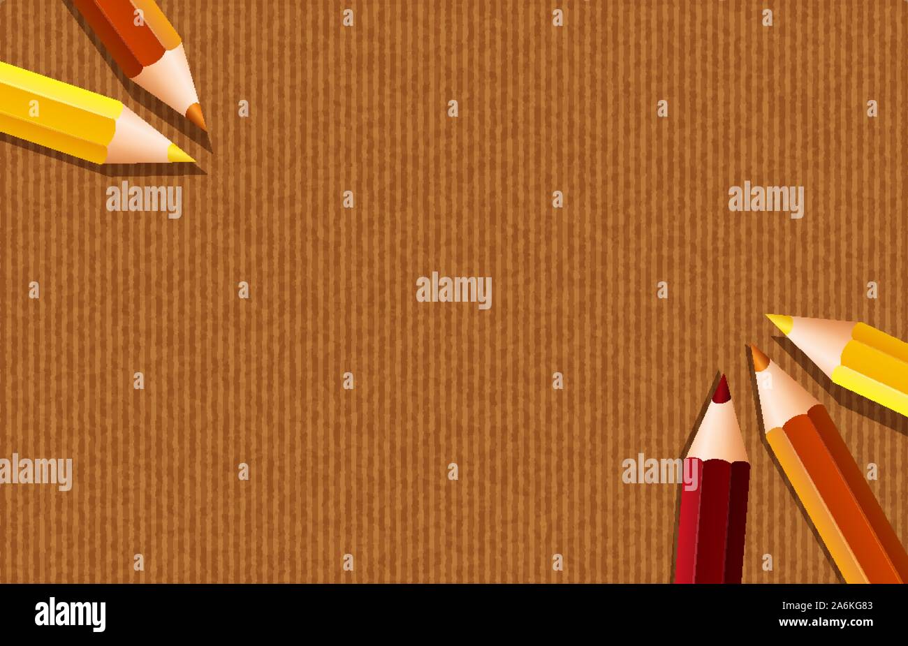 Background template design with colorpencils illustration Stock Vector ...