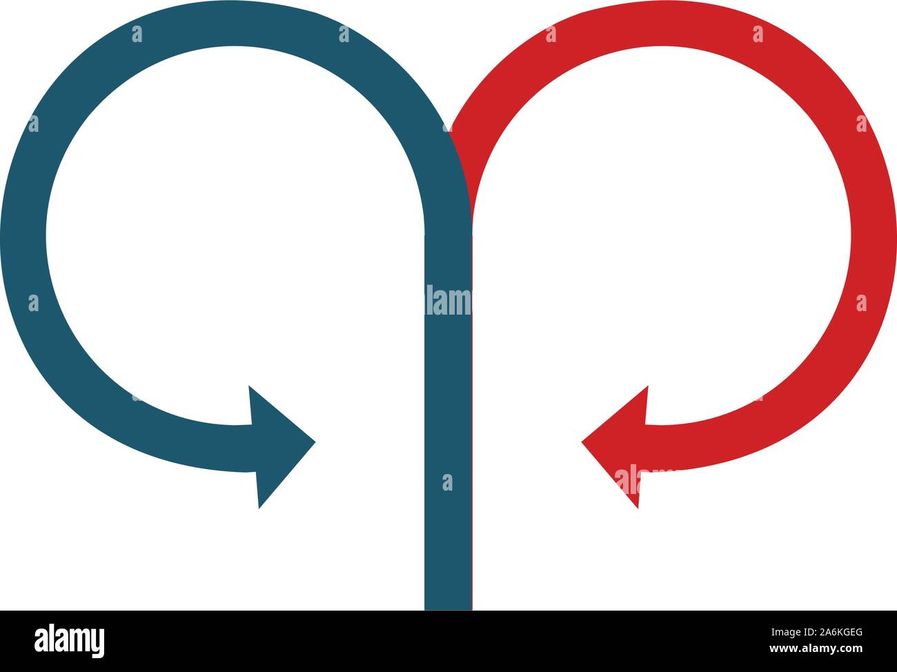 Two connected circle opposite arrows. Stock Vector illustration ...