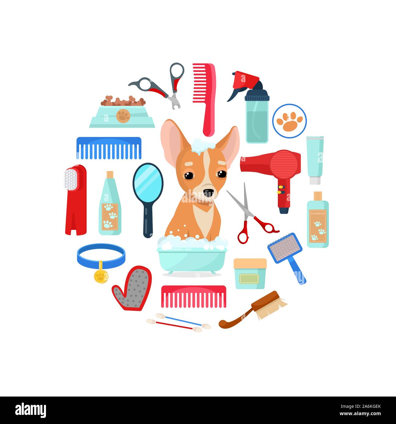 Vector grooming tools scissors Stock Vector Images - Alamy