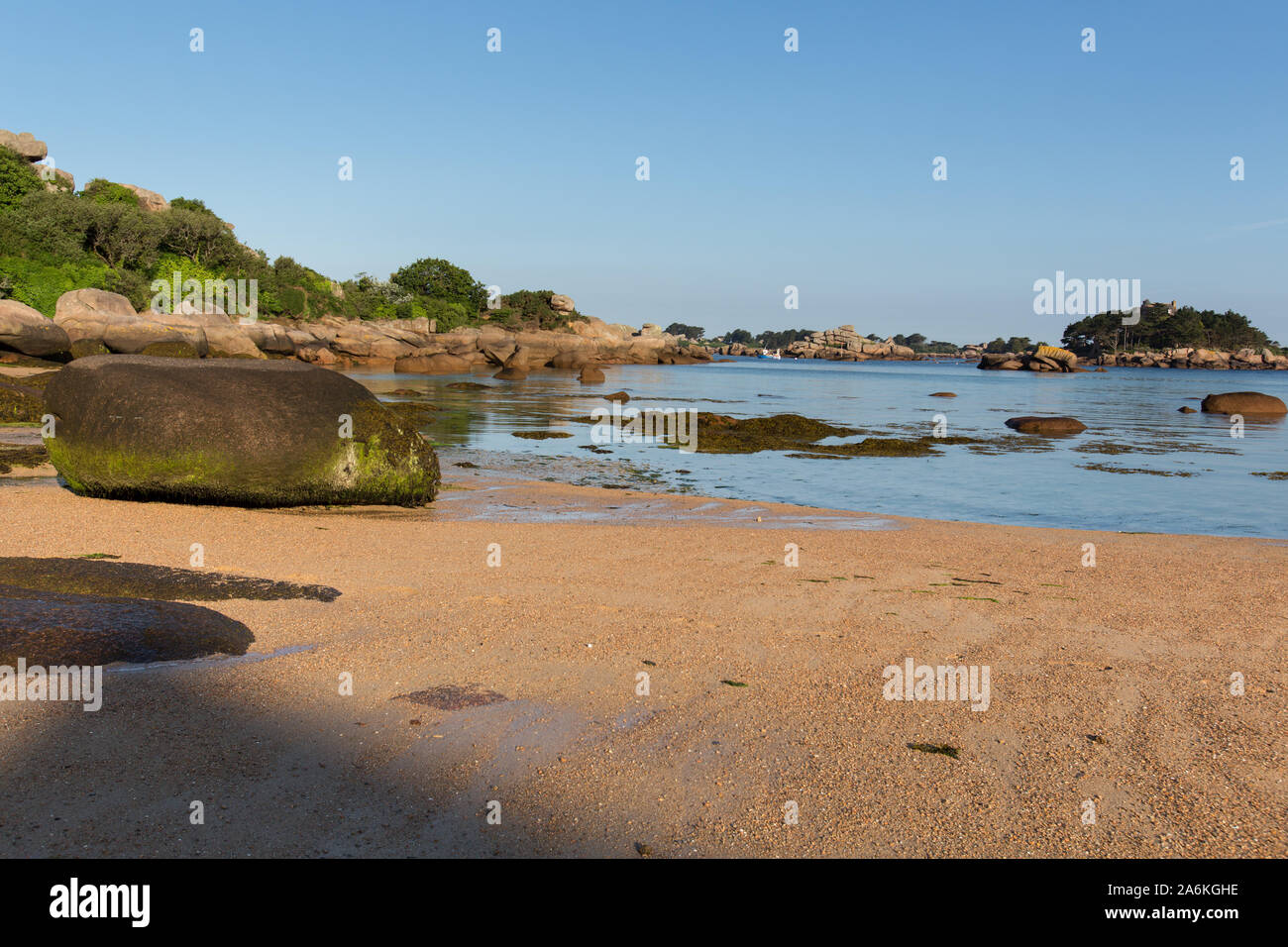 Village of Plouhmanac’h, France. View of Ploumanac'h’s Plage Saint ...