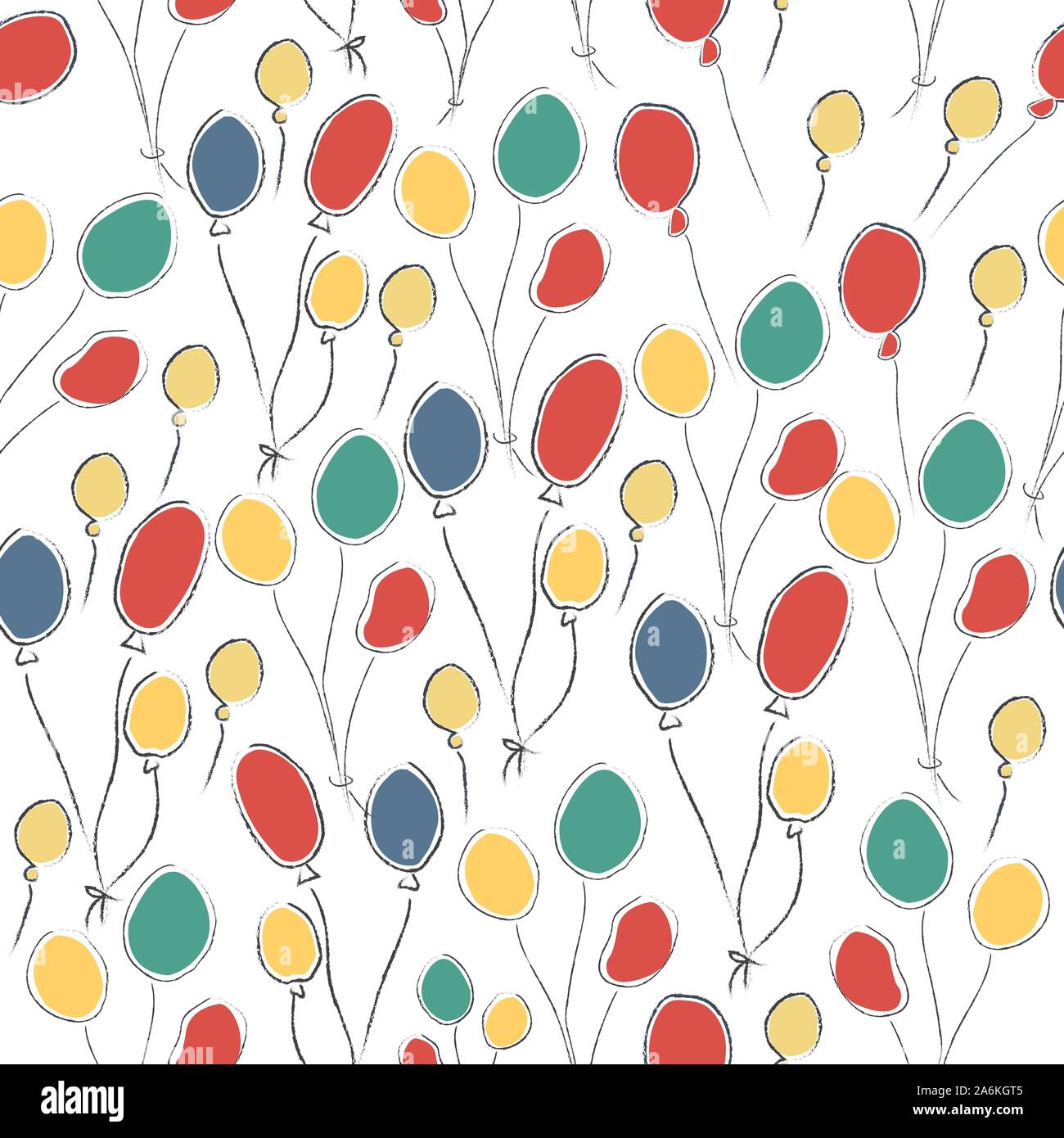 Seamless Cute Pattern with colorful air Balloons. Scandinavian Style ...