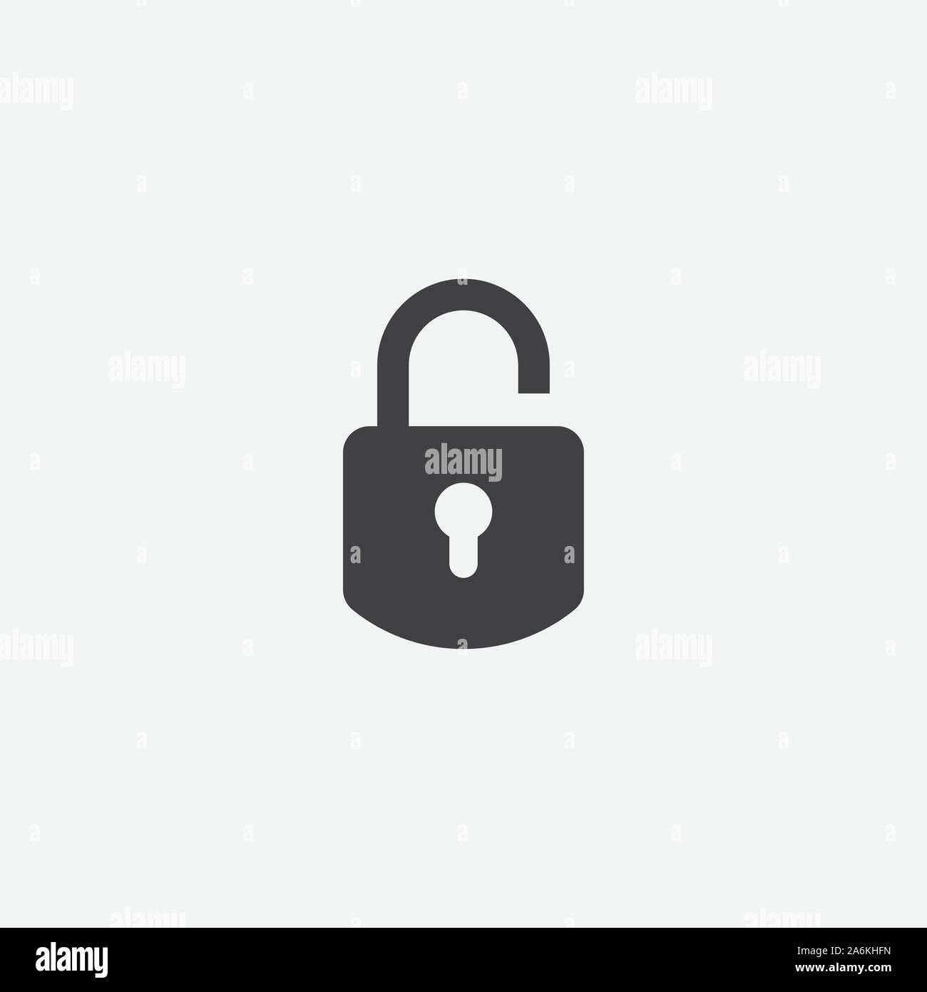 Padlock icon vector template, Black lock icon, Silhouette padlock for ...