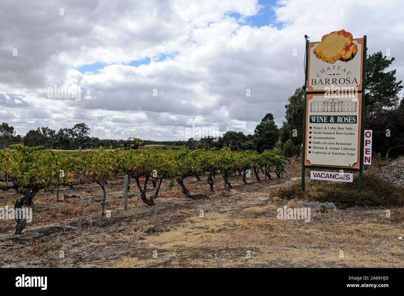 A large sign: Chateau Barossa vineyard in the Barossa Valley near ...