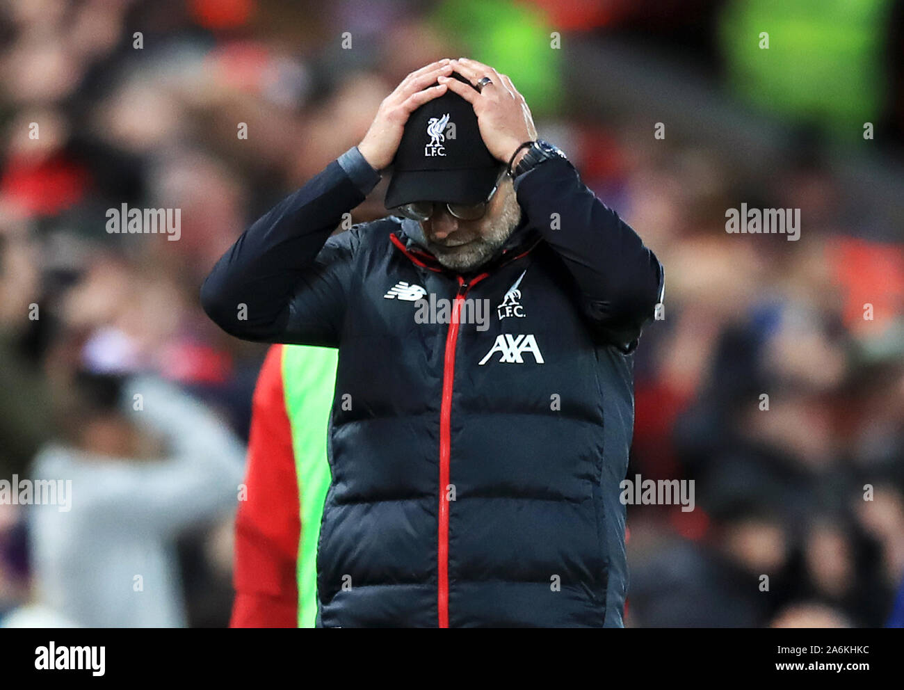 Liverpool manager Jurgen Klopp appears dejected during the Premier ...