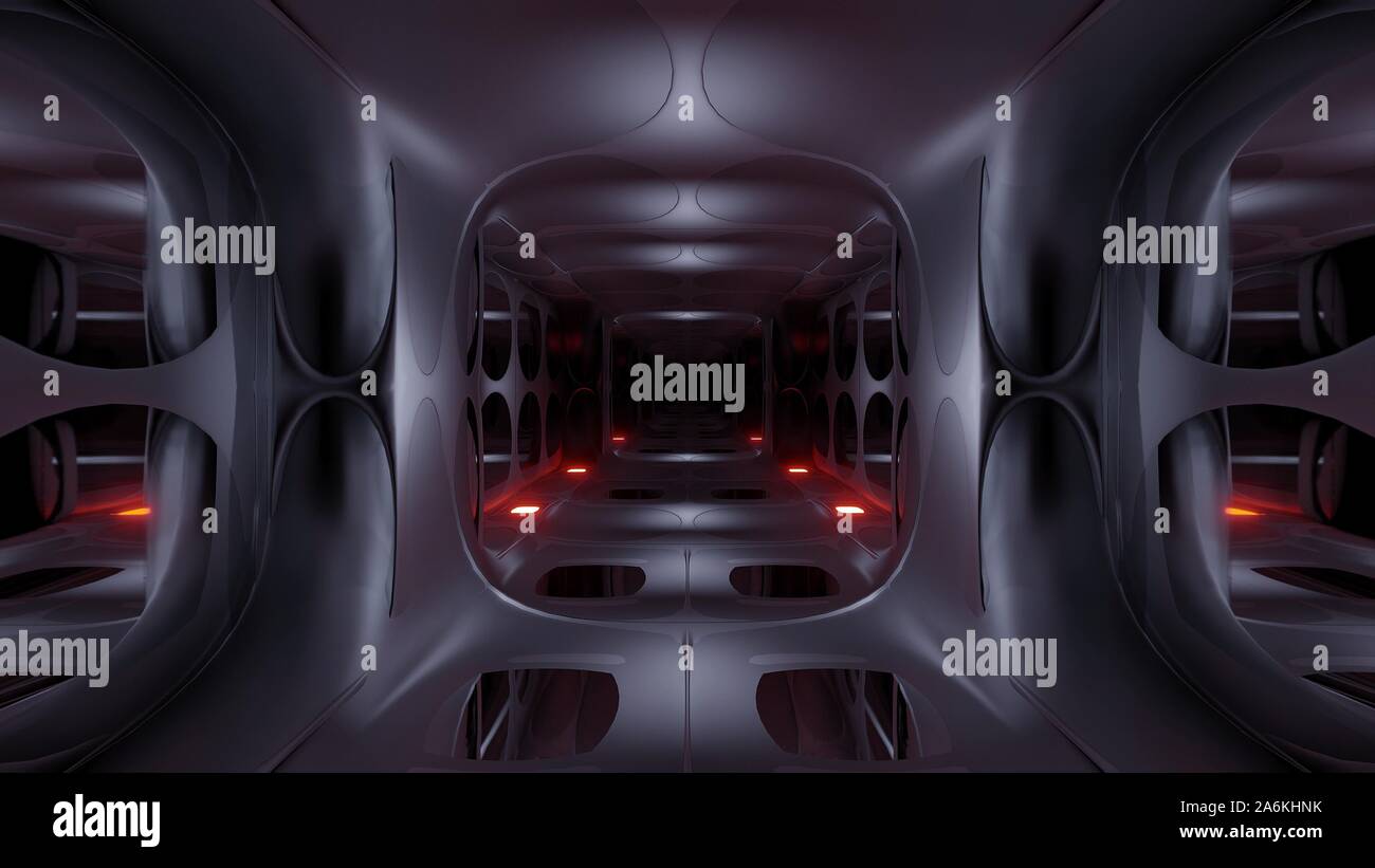 clean futuristic alien scifi fantasy hangar tunnel corridor 3d ...