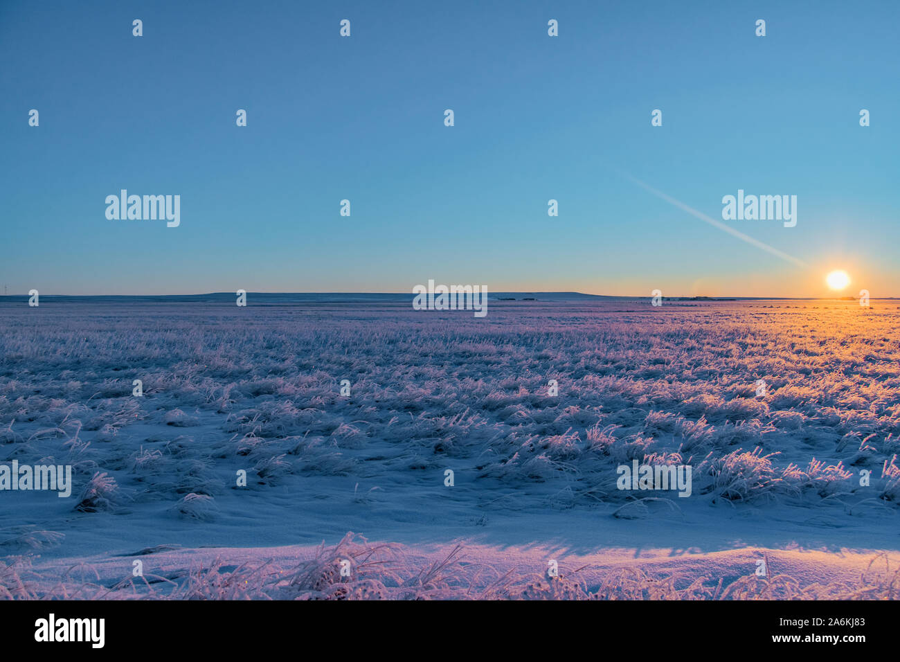 A Frigid Morning on the Plains Stock Photo - Alamy