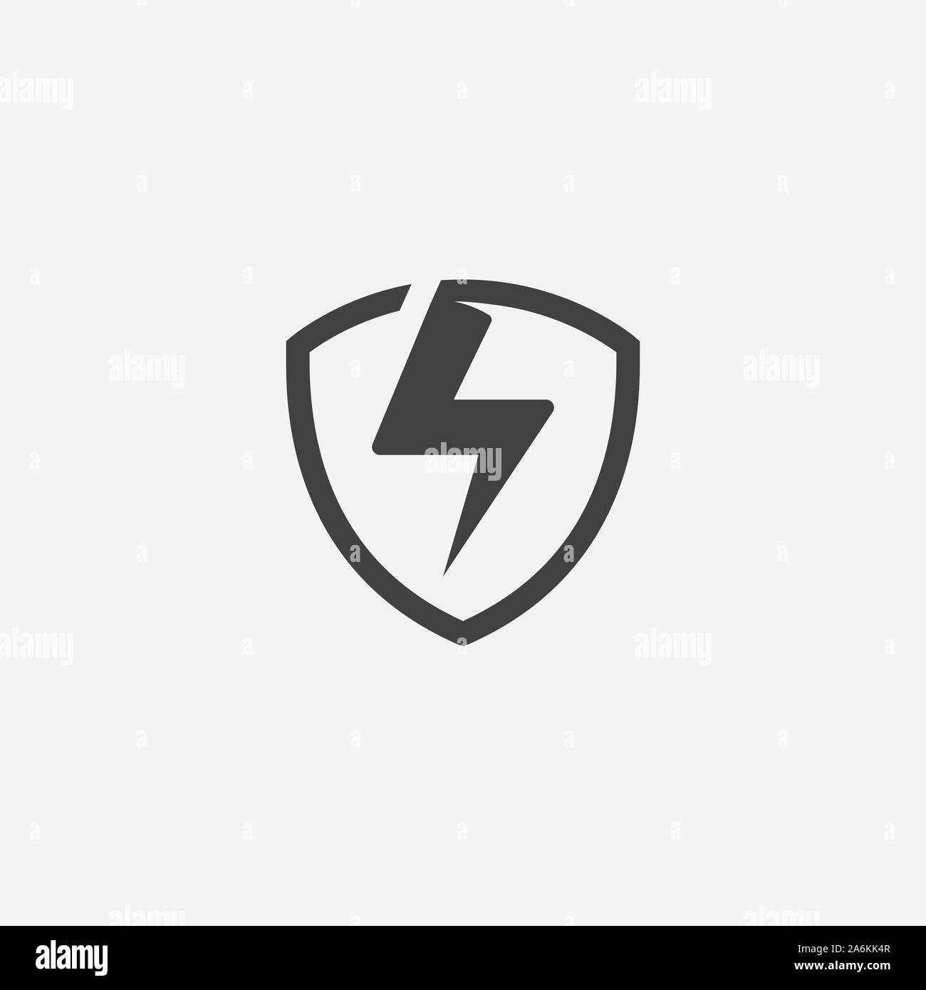 Creative electric shield logo design template, Modern vector symbol of ...