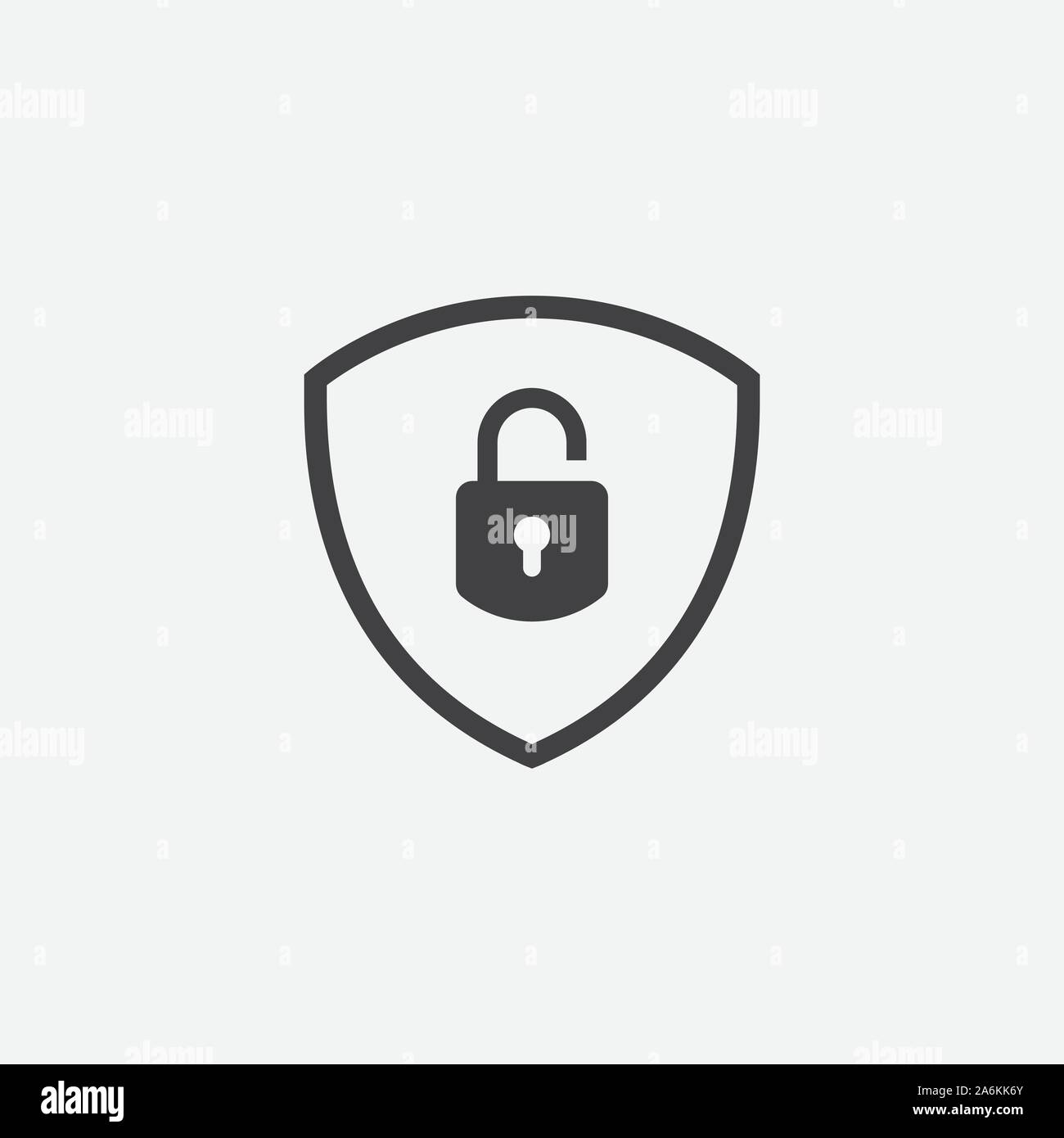 Shield, guard, lock icon vector, shield with padlock linear logo ...
