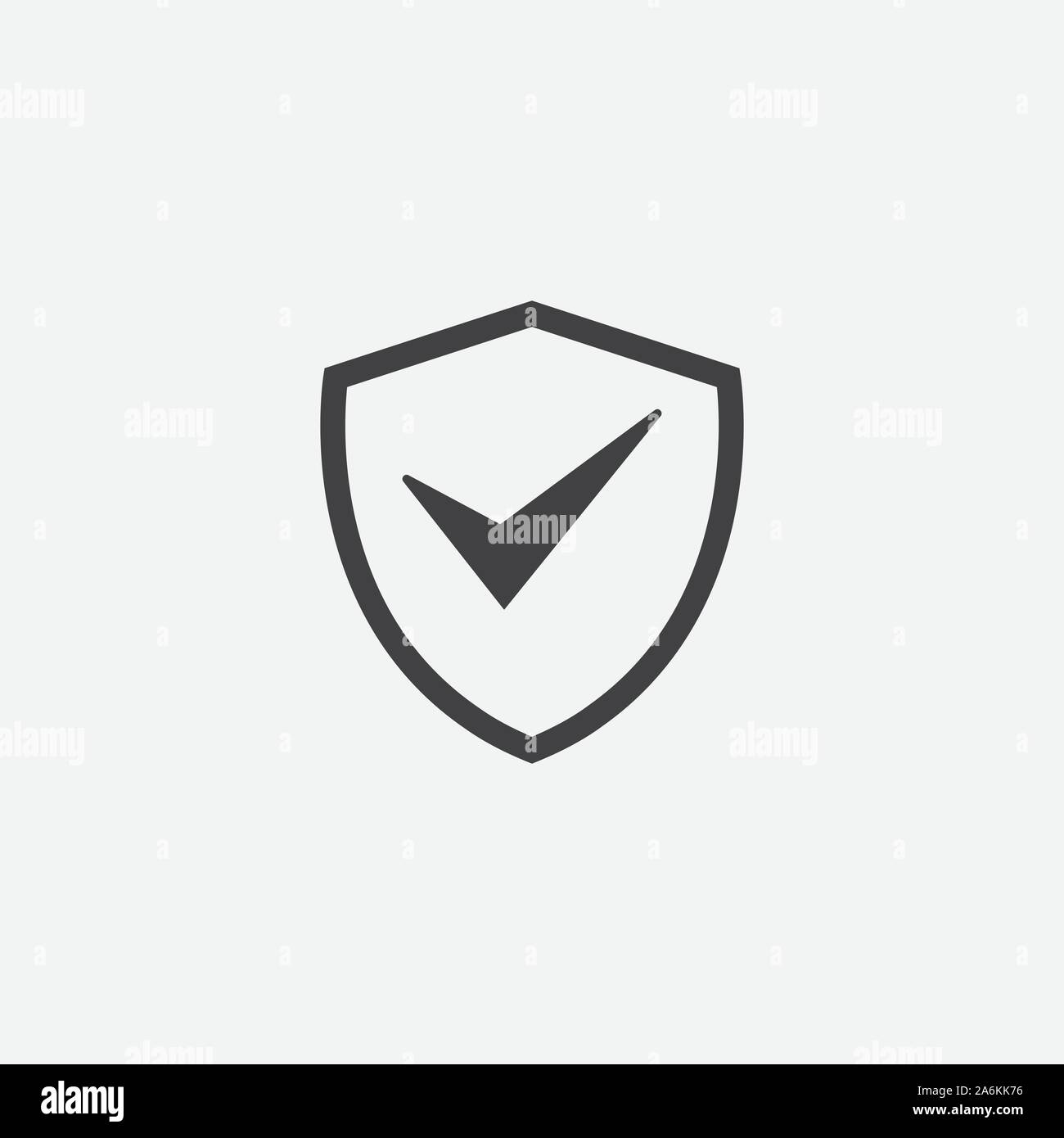 Shield, guard icon vector, shield with check mark linear logo ...