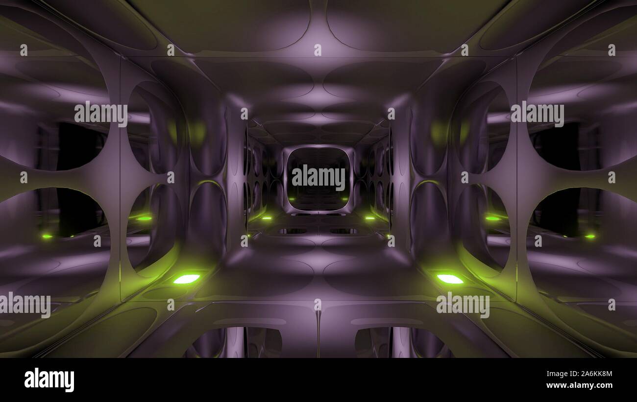 clean futuristic alien scifi fantasy hangar tunnel corridor 3d ...