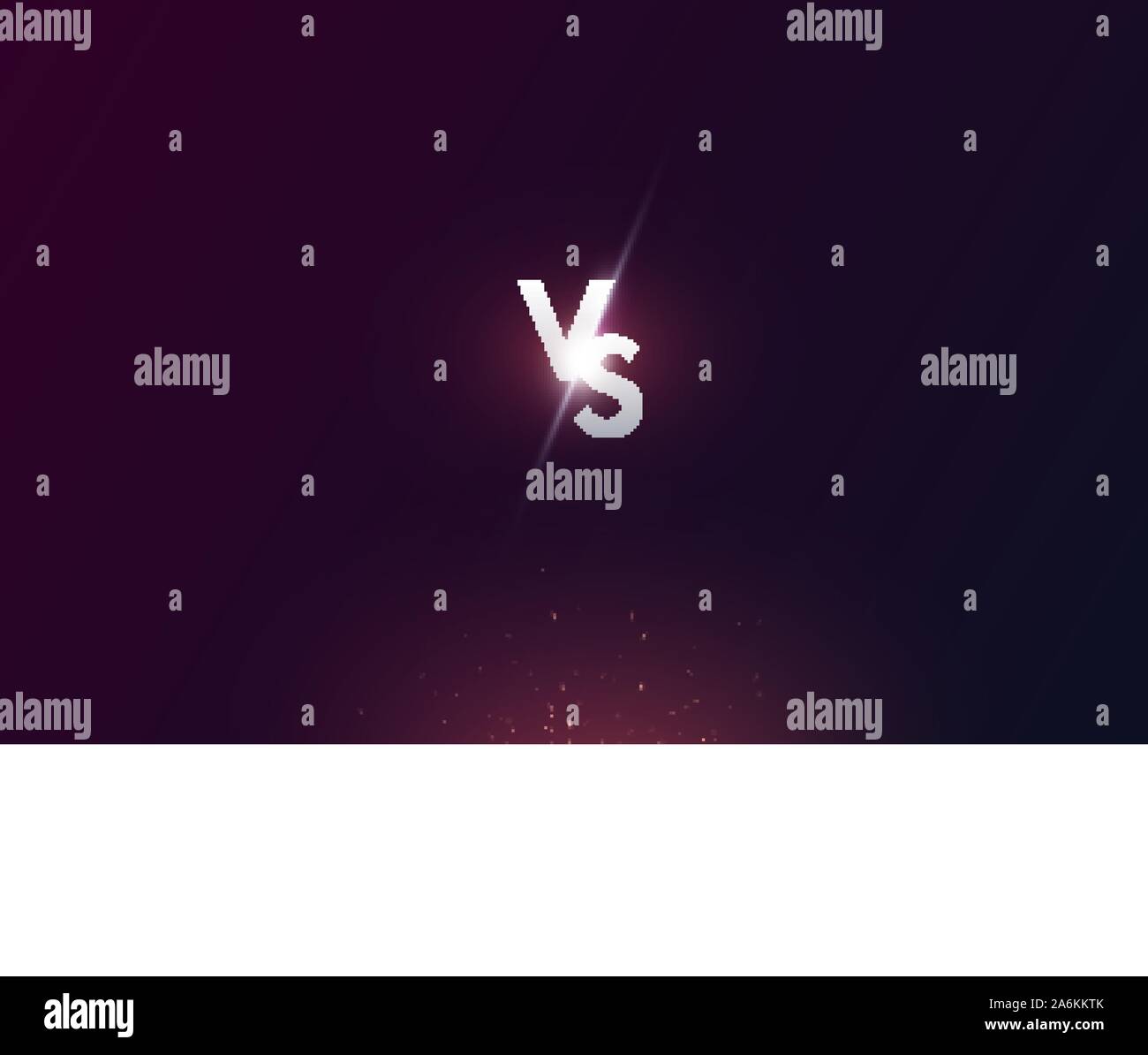 Blue neon versus logo vs letters for sports and fight competition ...