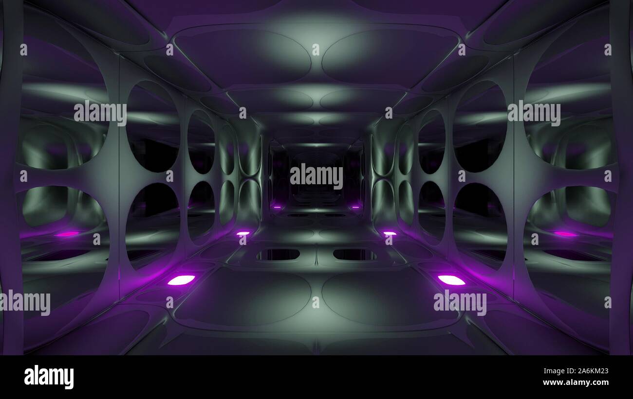 clean futuristic alien scifi fantasy hangar tunnel corridor 3d ...