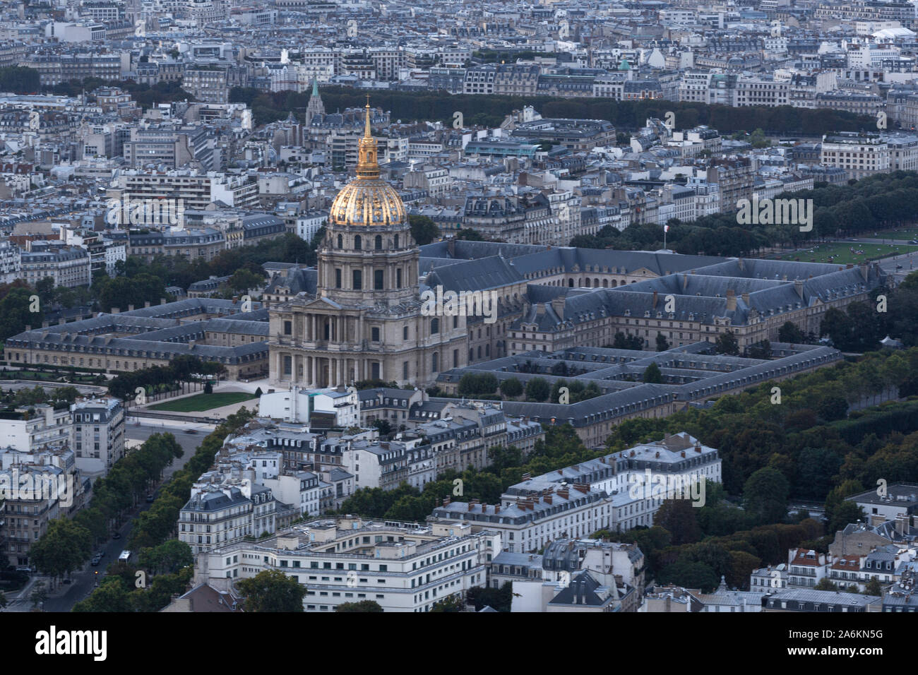 Les Invalides from above Stock Photo - Alamy
