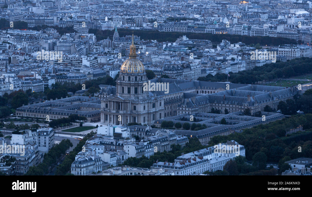 Les Invalides from above Stock Photo - Alamy