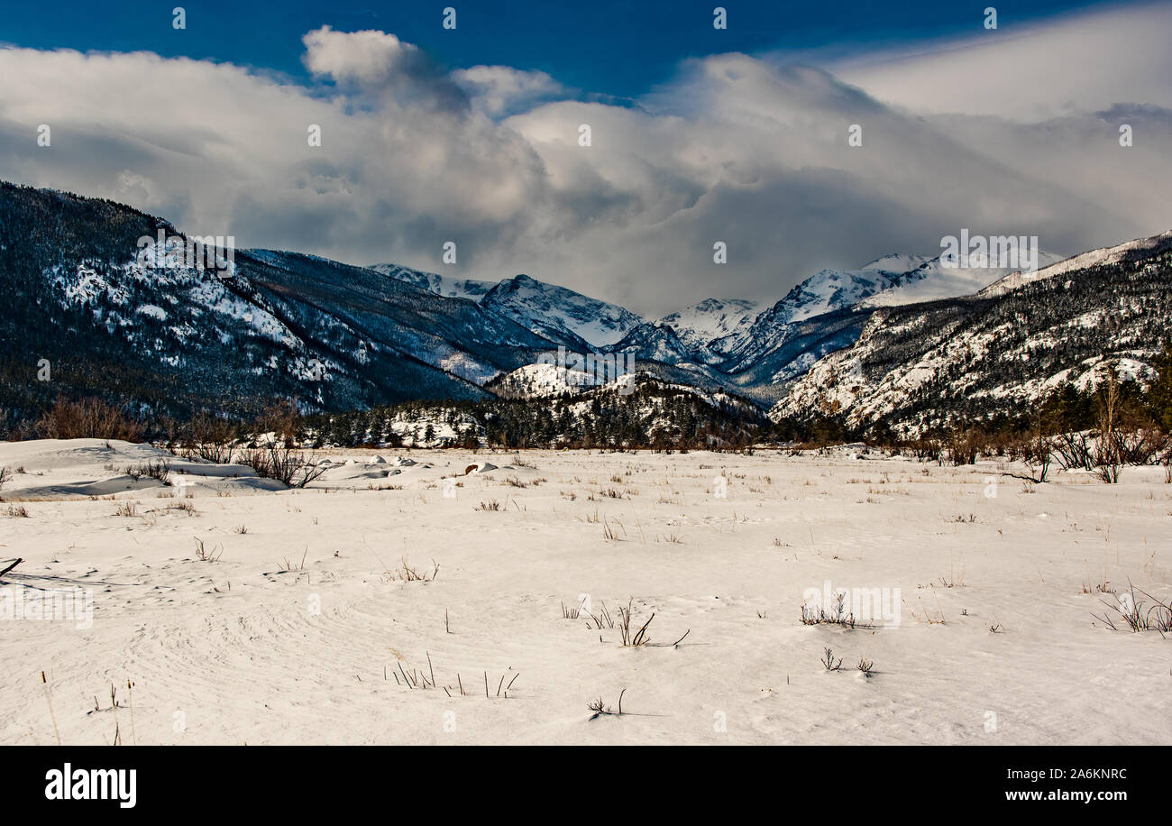 A Beautiful Winter Scene in Rocky Mountain National Park Stock Photo ...