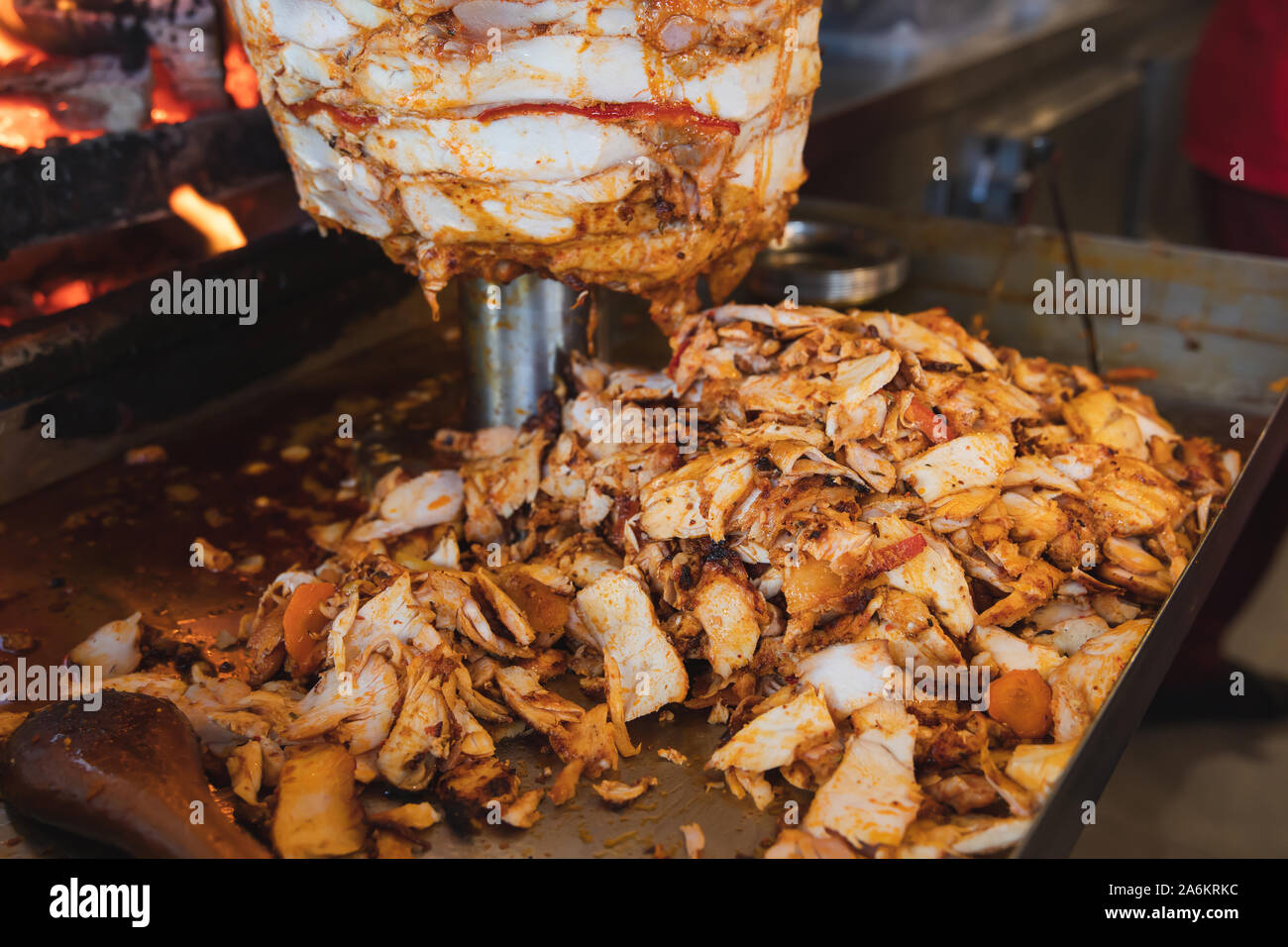 Traditional Turkish Doner Kebab meat. Shawarma or gyros. Turkish, greek ...