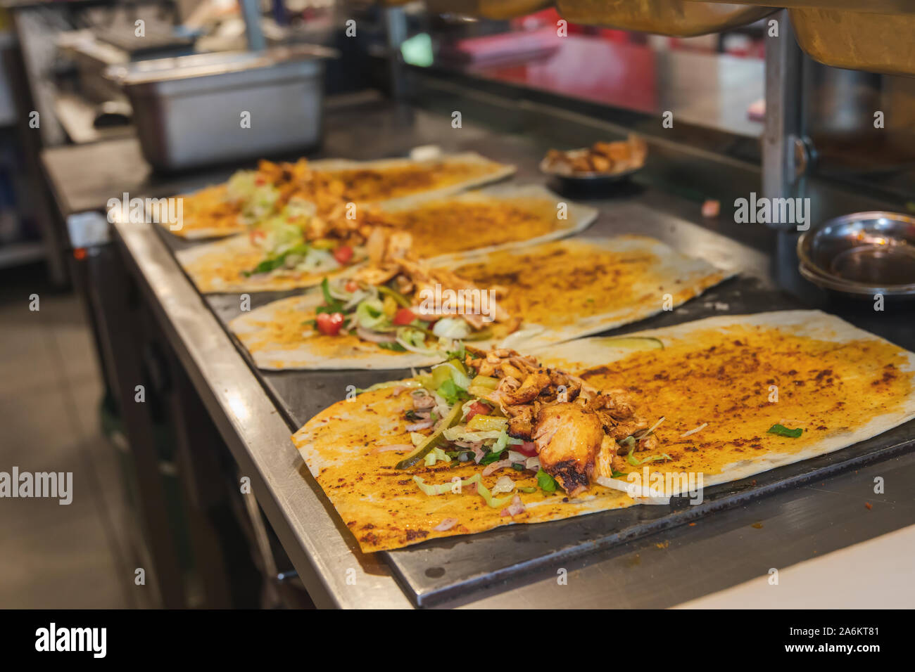 Traditional Turkish Doner Kebab meat. Shawarma or gyros. Turkish, greek ...