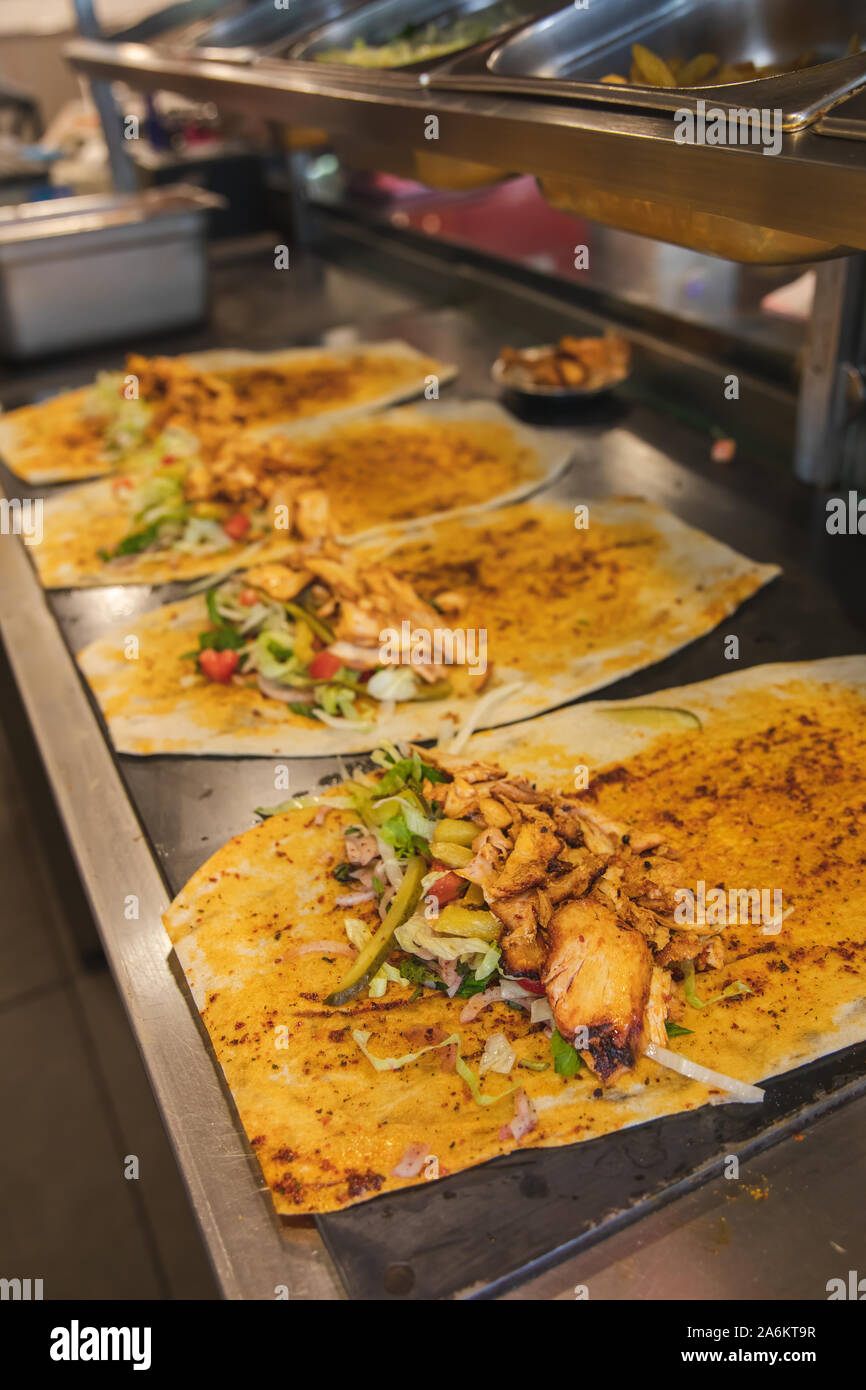 Traditional Turkish Doner Kebab meat. Shawarma or gyros. Turkish, greek ...