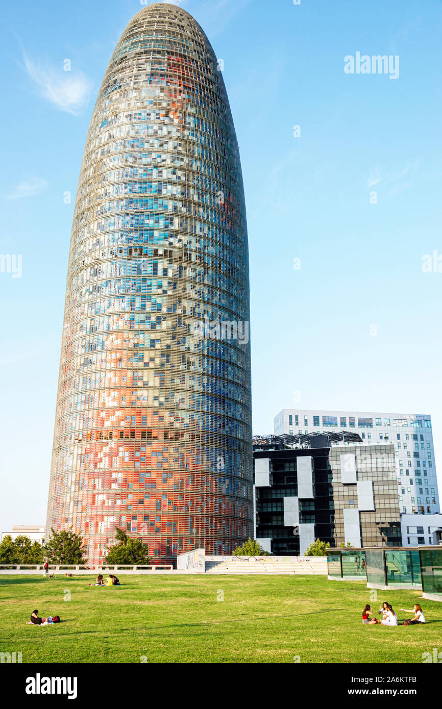 Barcelona Spain,Catalonia Poblenou,Torre Glories,Agbar Tower,skyscraper ...